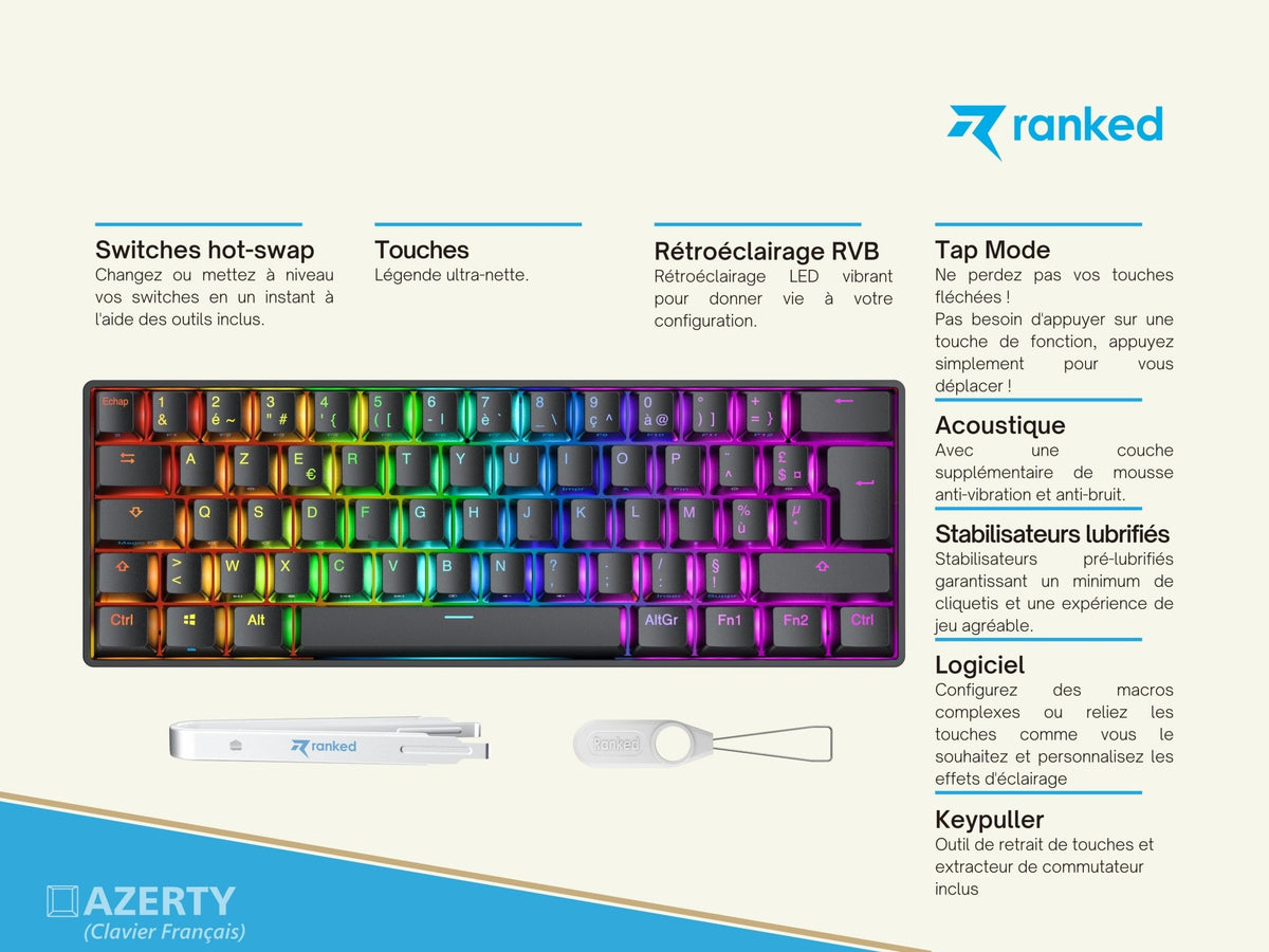 Nova n60 Mechanical Gaming Keyboard - [ISO FR] – Ranked